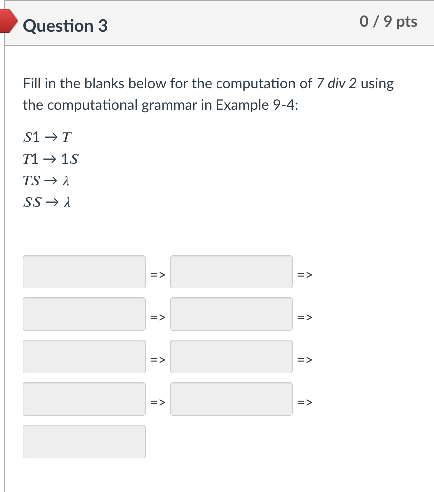 Solved Question 3Fill in the blanks below for the | Chegg.com