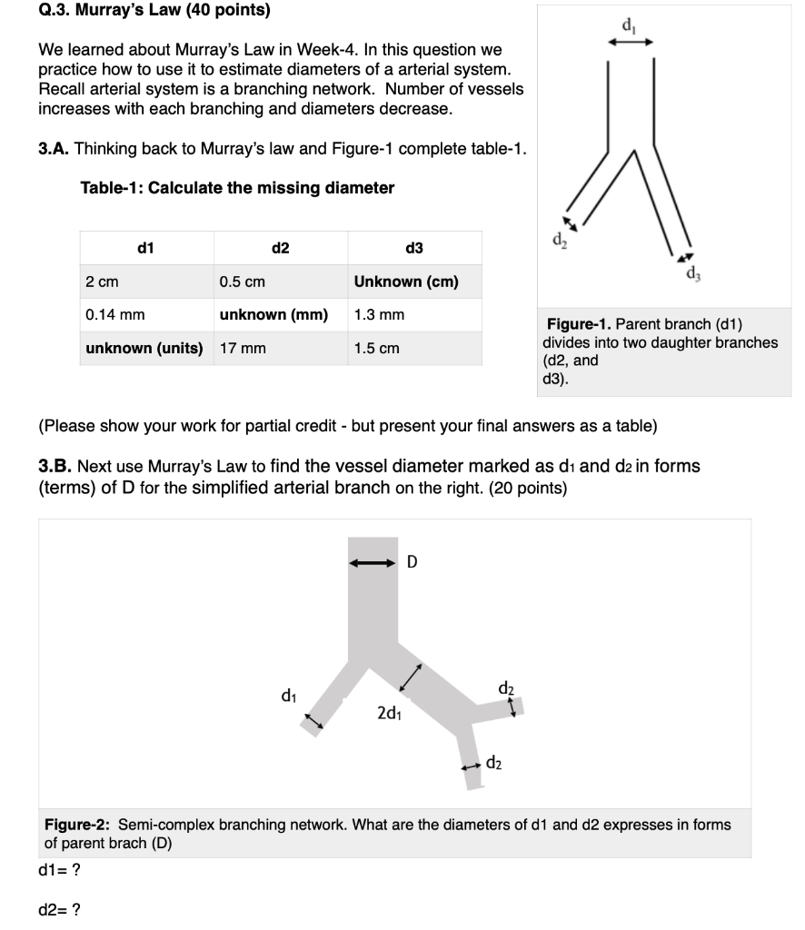 Solved Q.3. Murray's Law (40 points) d We learned about | Chegg.com