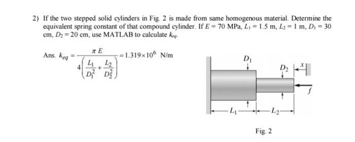 Solved 2) If the two stepped solid cylinders in Fig. 2 is | Chegg.com