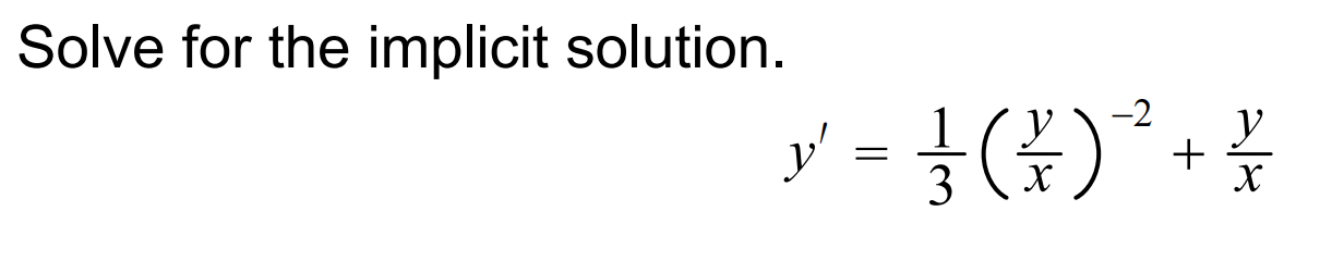 Solved Solve for the implicit solution. ‡ + ₂ ( ) y² = ²1/²2 | Chegg.com