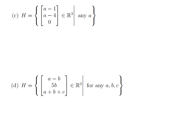 Solved Determine whether or not each of the following sets | Chegg.com
