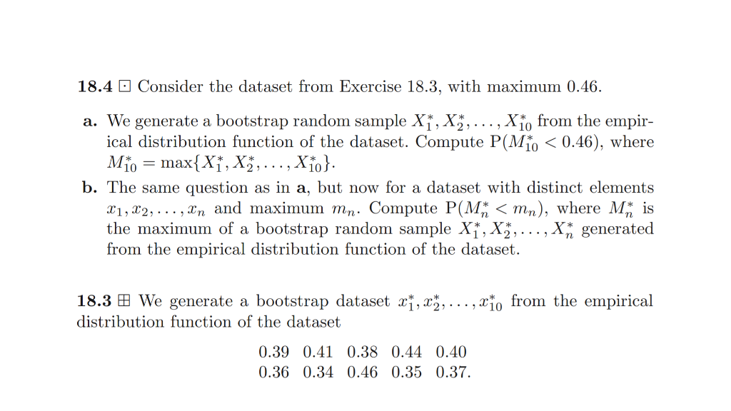 18.4 D Consider the dataset from Exercise 18.3, with | Chegg.com