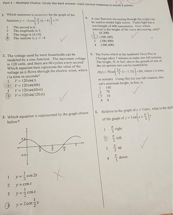 Solved Part 1-Multiple Choice. Circle the best answer. Each | Chegg.com
