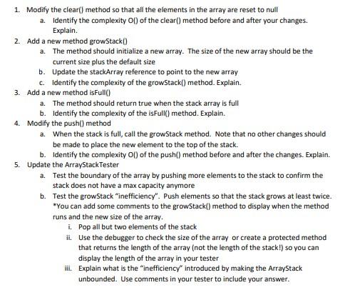 ArrayStack Code- public class ArrayStack | Chegg.com