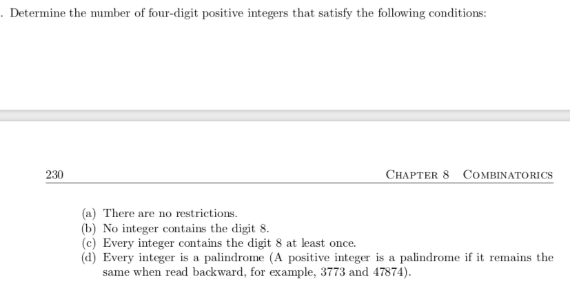 Solved . Determine the number of four-digit positive | Chegg.com