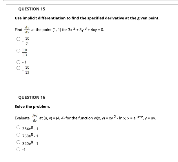 Solved Find the derivative of the function at the given | Chegg.com