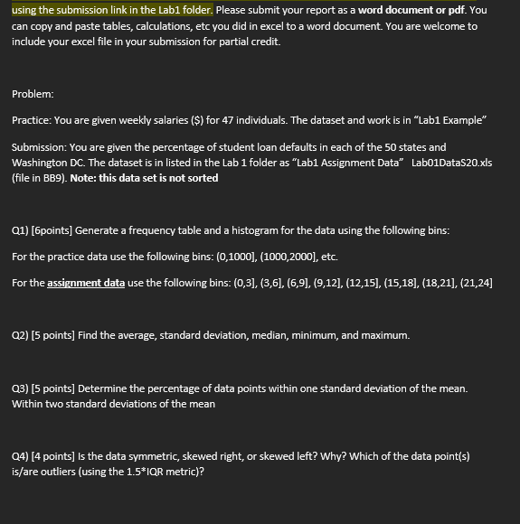 Solved using the submission link in the Lab1 folder. Please | Chegg.com