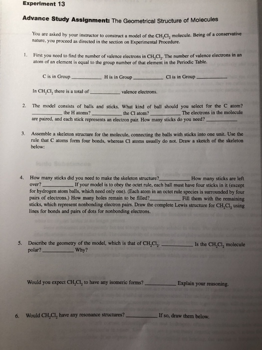 Solved Experiment 13 Advance Study Assignment: The | Chegg.com