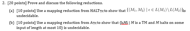 Solved 2. [20 points] Prove and discuss the following | Chegg.com