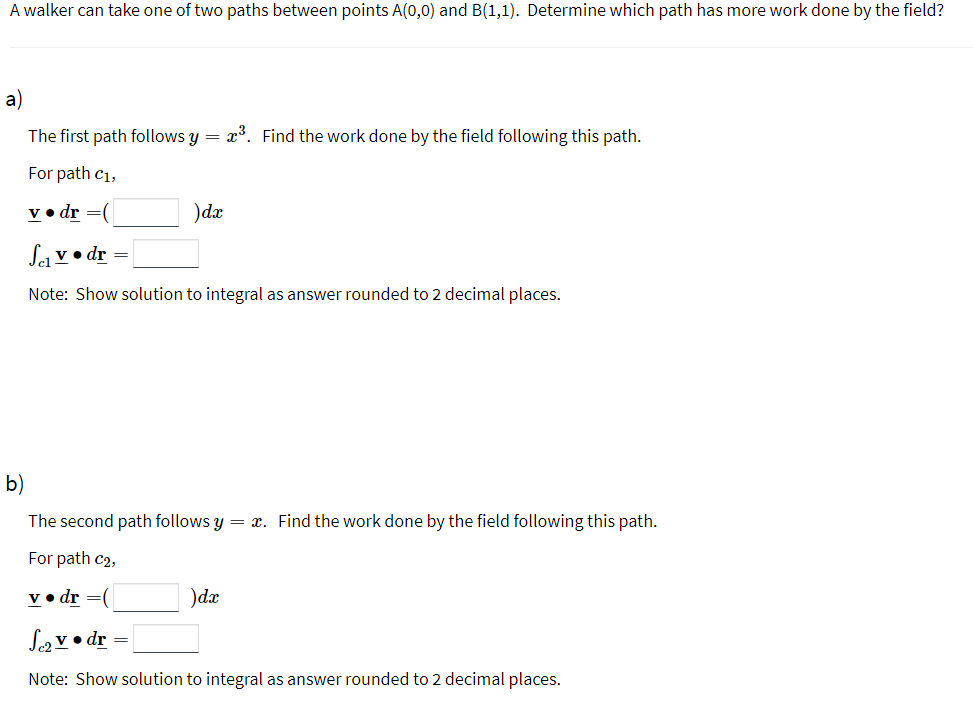 Solved A walker can take one of two paths between points | Chegg.com