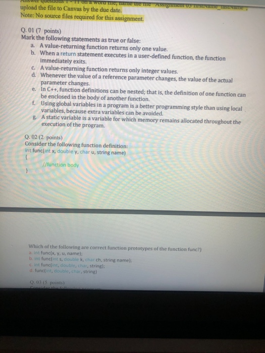 Solved upload the file to Canvas by the due date. Note: No | Chegg.com