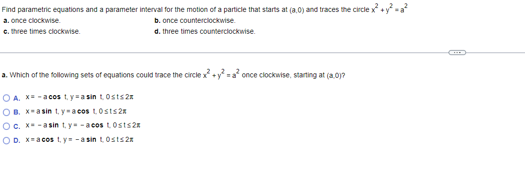 Solved Find parametric equations and a parameter interval | Chegg.com