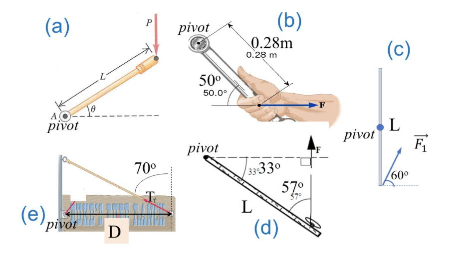 Solved (a) In Figure (a) the distance from the pivot to the | Chegg.com