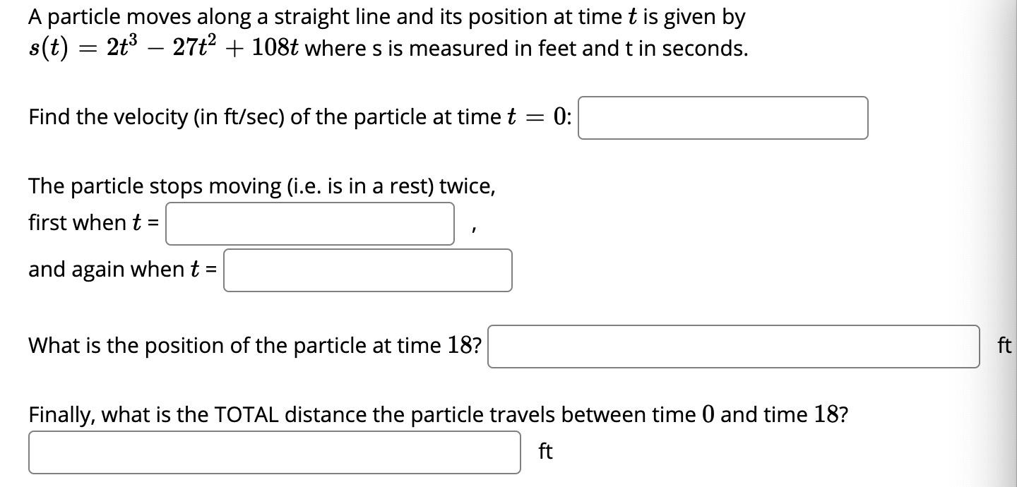 Solved A particle moves along a straight line and its | Chegg.com