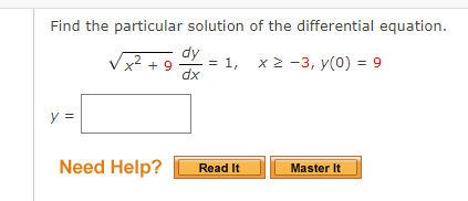 Solved Find the particular solution of the differential | Chegg.com