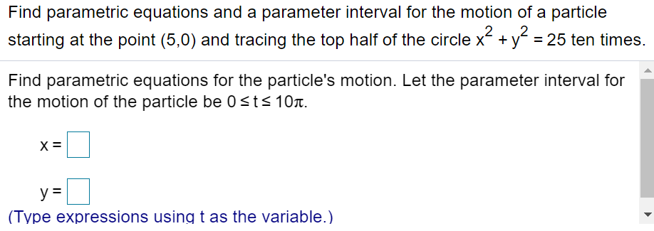 Solved Find Parametric Equations And A Parameter Interval Chegg