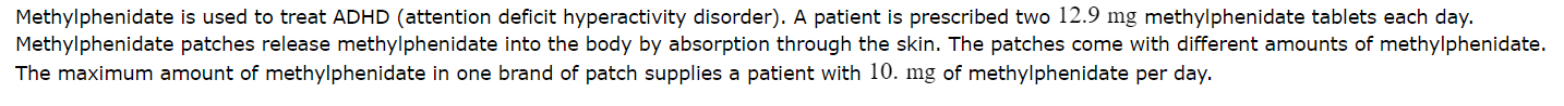 Solved Methylphenidate is used to treat ADHD (attention | Chegg.com
