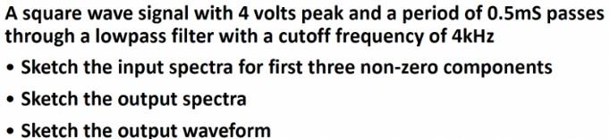Solved A square wave signal with 4 volts peak and a period | Chegg.com
