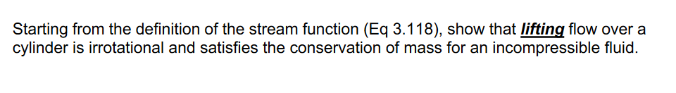 Solved Starting from the definition of the stream function | Chegg.com