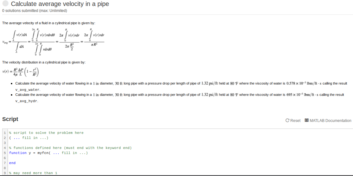 Solved Calculate average velocity in a pipe O solutions | Chegg.com