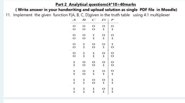 Solved Oo 0 0 0 1 Part 2 Analytical questions(4*10=40marks | Chegg.com