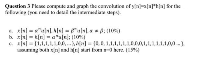 Solved Question 3 Please compute and graph the convolution | Chegg.com