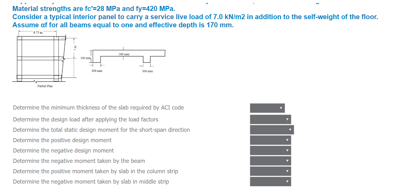 Solved Material strengths are fc'=28 MPa and fy=420 MPa. | Chegg.com