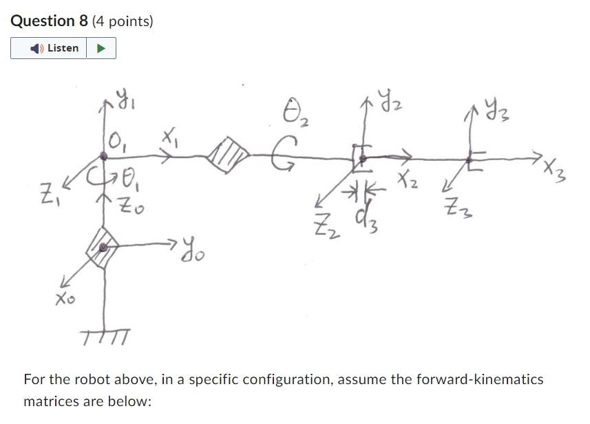 Solved For the robot above, in a specific configuration, | Chegg.com