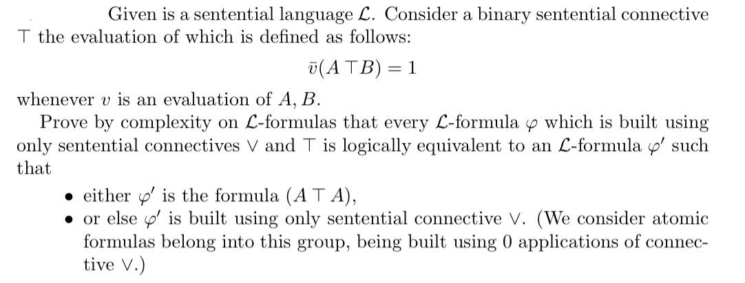 Solved Given is a sentential language L. Consider a binary | Chegg.com