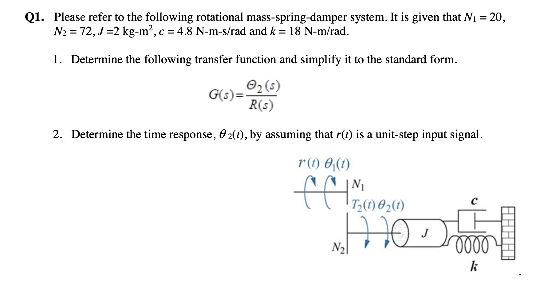 Solved Q1. Please refer to the following rotational | Chegg.com