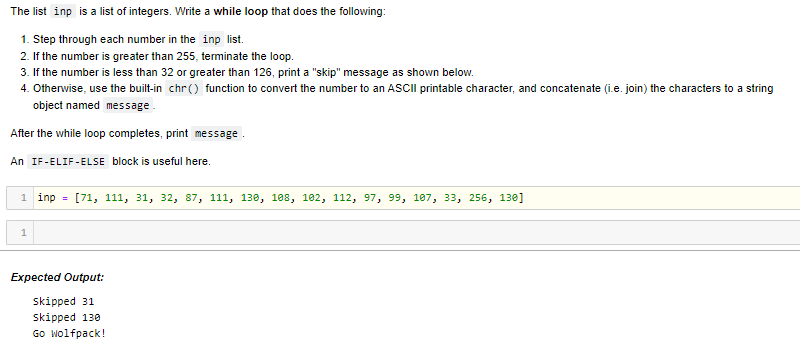 Solved The list inp is a list of integers. Write a while | Chegg.com