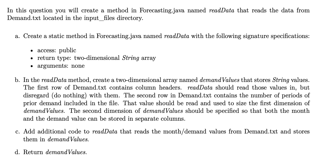 Solved In This Question You Will Create A Method In 