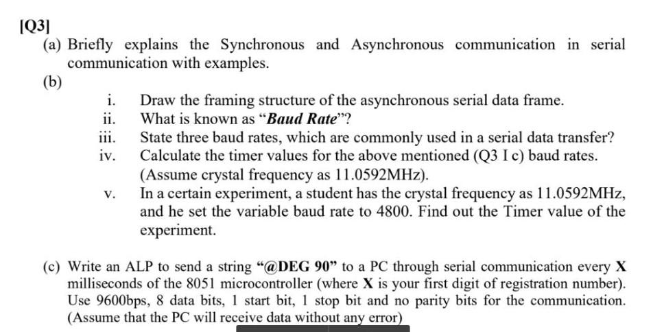 Solved [Q3] (a) Briefly explains the Synchronous and | Chegg.com