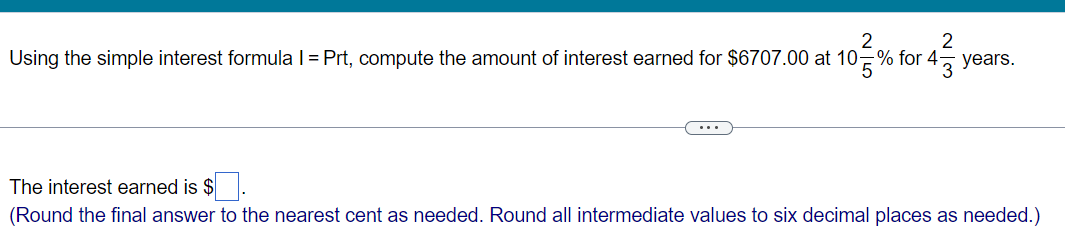 Solved Using the simple interest formula I = ﻿Prt, ﻿compute | Chegg.com