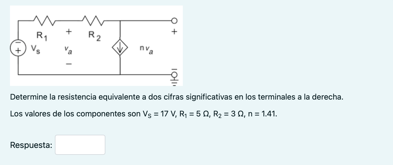 Solved Determine la ﻿resistencia equivalente a dos cifras | Chegg.com