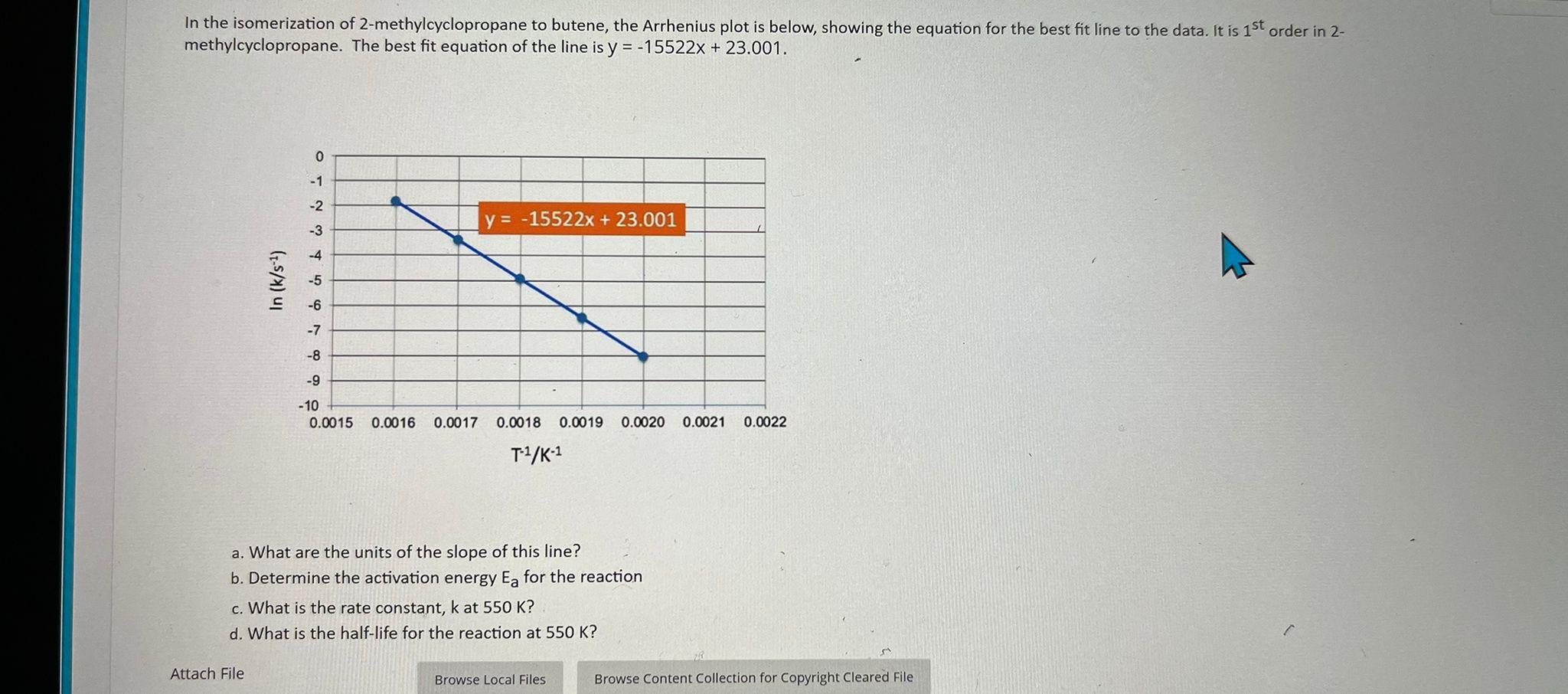Solved In the isomerization of 2-methylcyclopropane to | Chegg.com