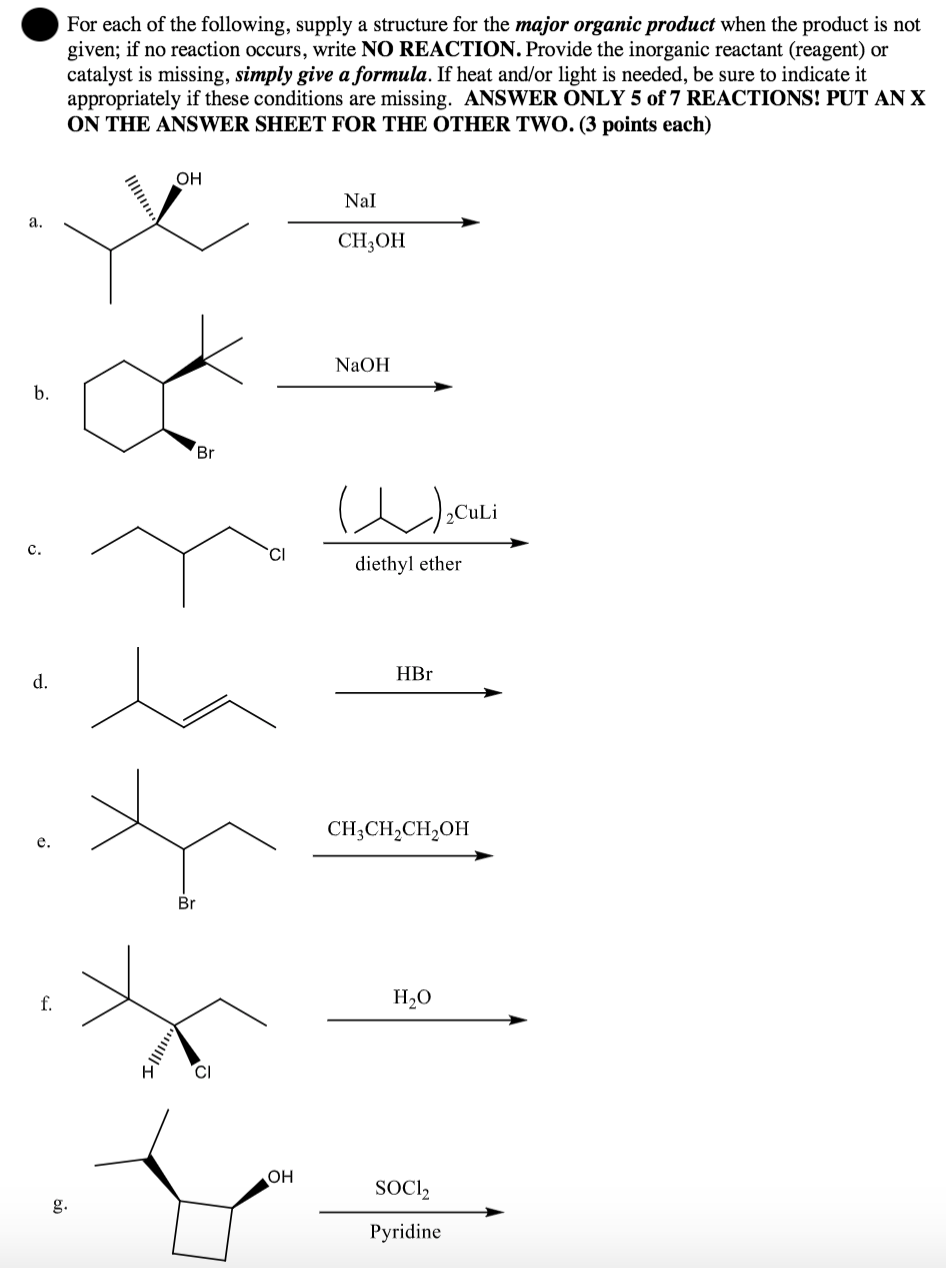 Solved For each of the following, supply a structure for the | Chegg.com