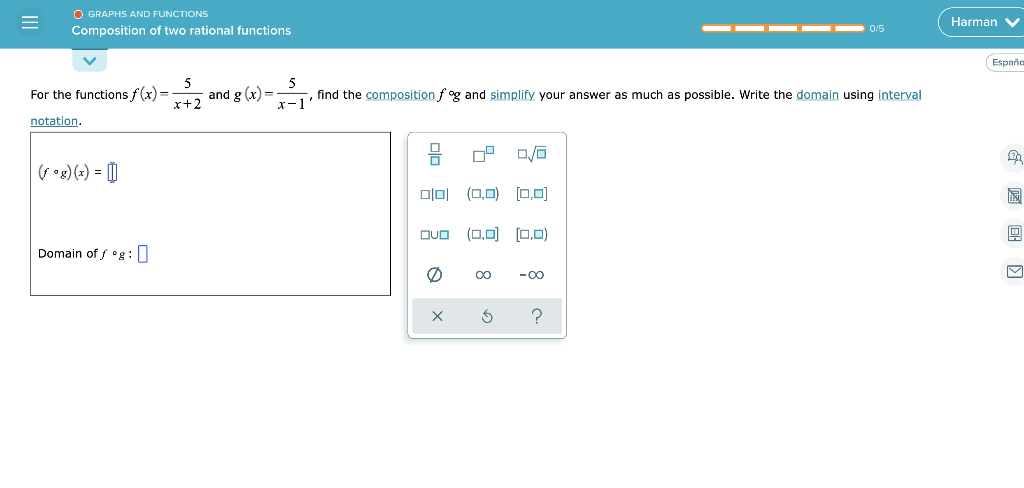 Solved = OGRAPHS AND FUNCTIONS Composition of two rational | Chegg.com