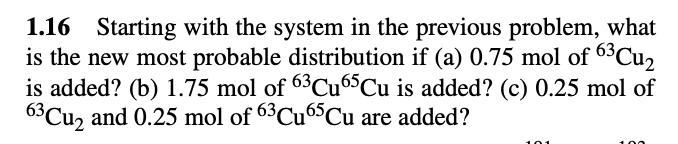 Solved 1.15 Copper naturally occurs in two major isotopes, | Chegg.com