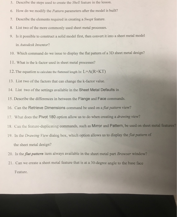 Solved 5. Describe the steps used to create the Shell | Chegg.com