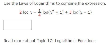 Solved Use the Laws of Logarithms to combine the expression. | Chegg.com