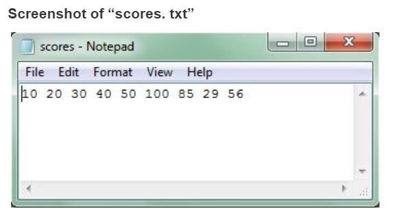 Solved (Process scores in a text file) Suppose that a text | Chegg.com