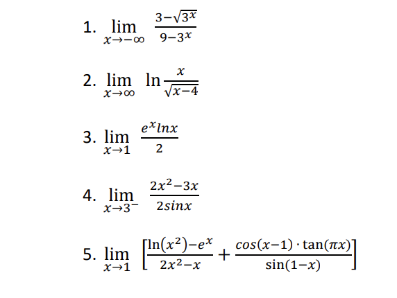 Solved Determine the Limit of the following functions using | Chegg.com