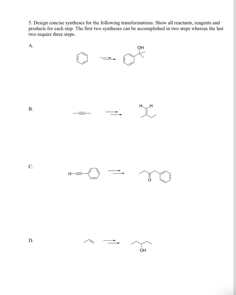 Solved 5. Design concise syntheses for the following | Chegg.com