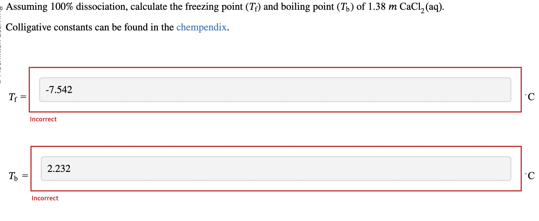 Solved Assuming 100% ﻿dissociation, calculate the freezing | Chegg.com