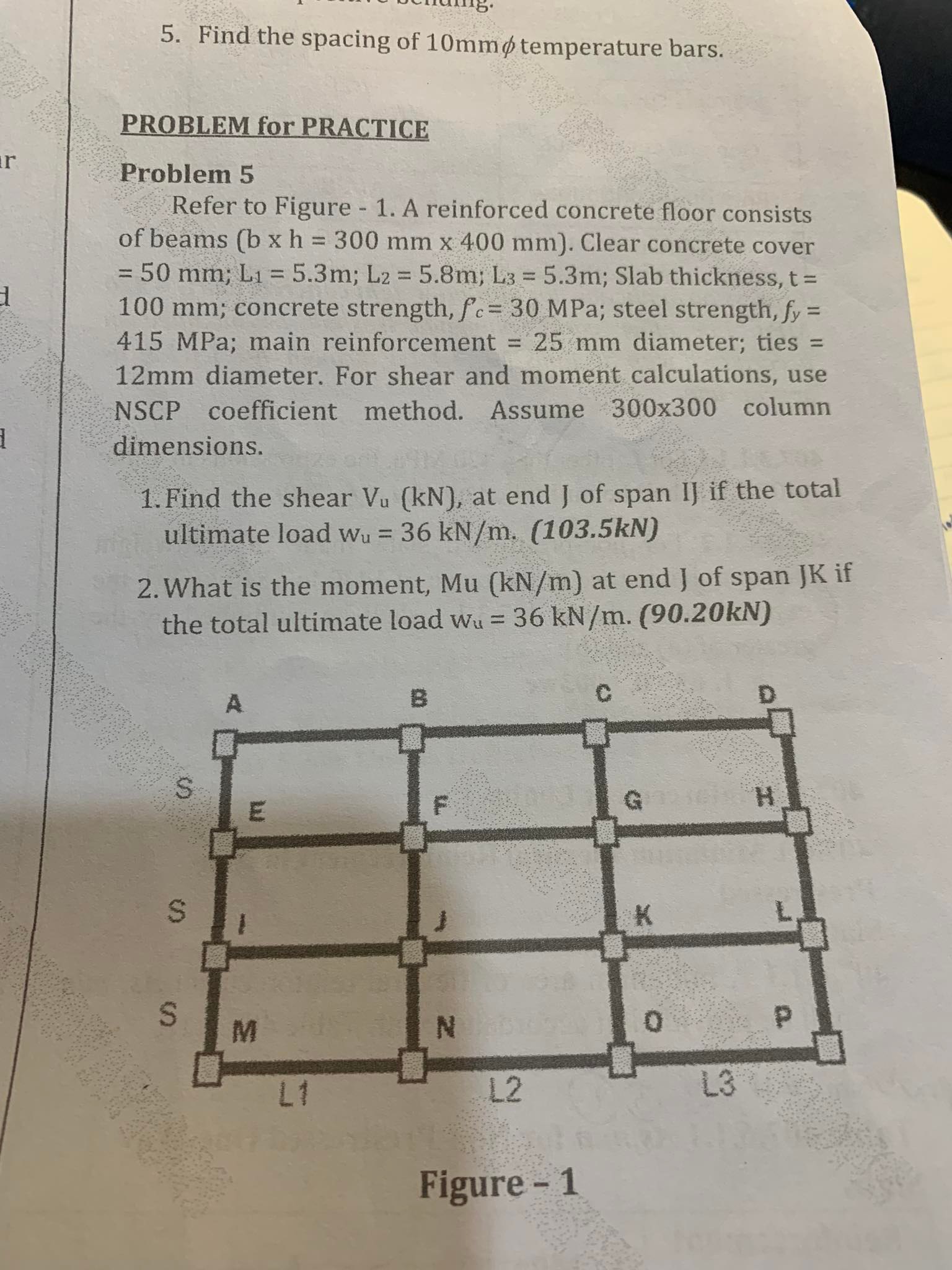 Refer to Figure - 1. A reinforced concrete floor | Chegg.com