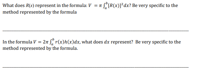 Solved What does R(x) represent in the formula: V = 1 / | Chegg.com