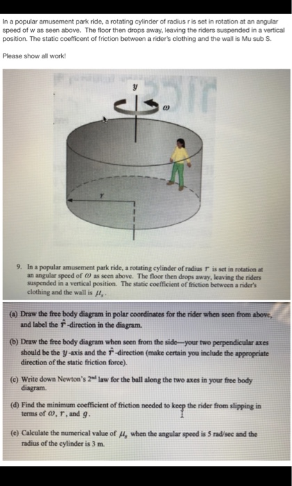 Solved In a popular amusement park ride, a rotating cylinder | Chegg.com