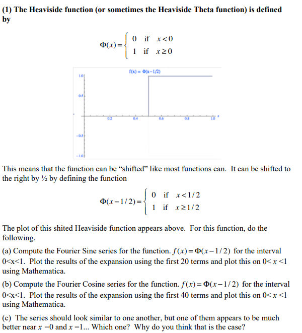 1 The Heaviside Function Or Sometimes The