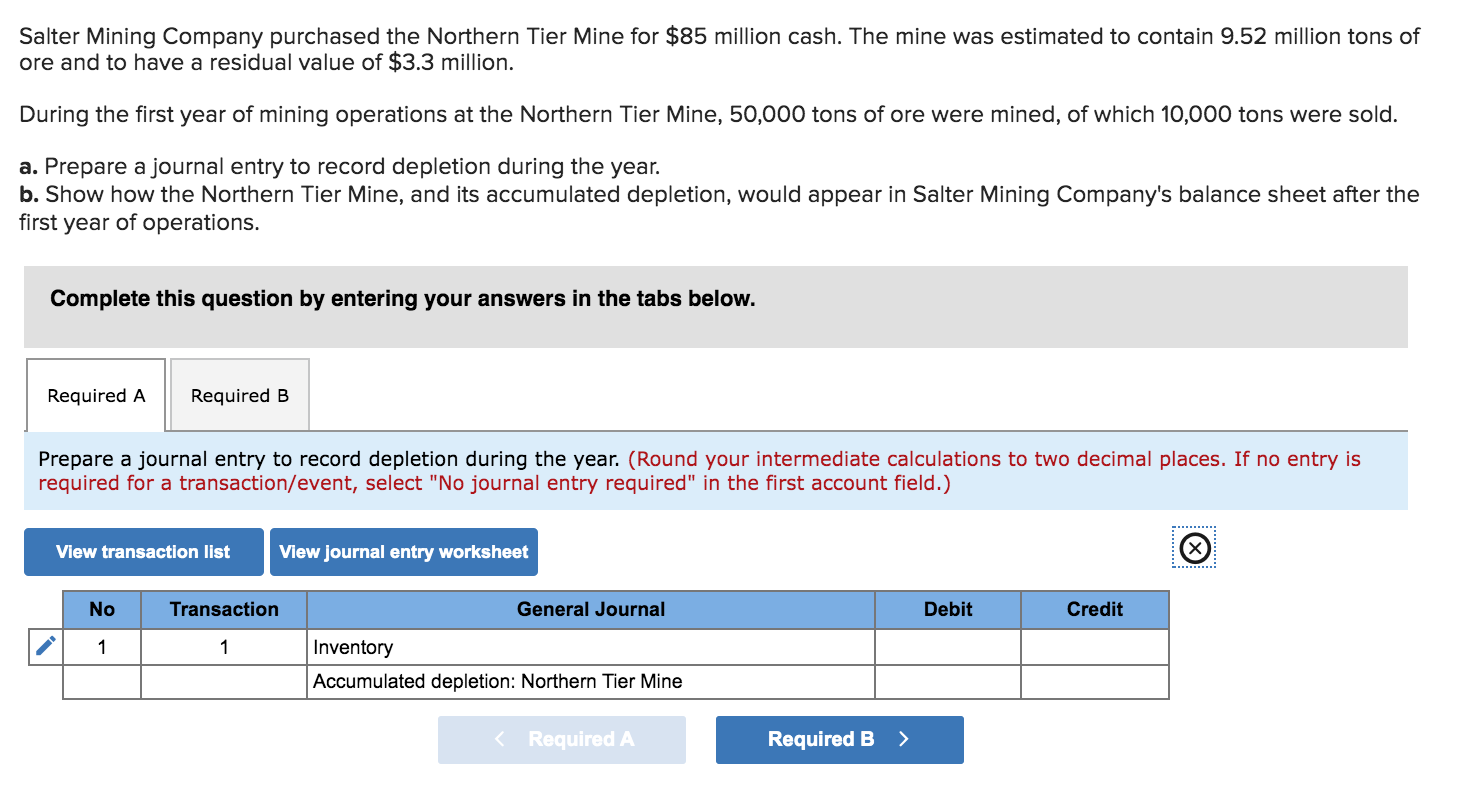 Solved Salter Mining Company purchased the Northern Tier | Chegg.com